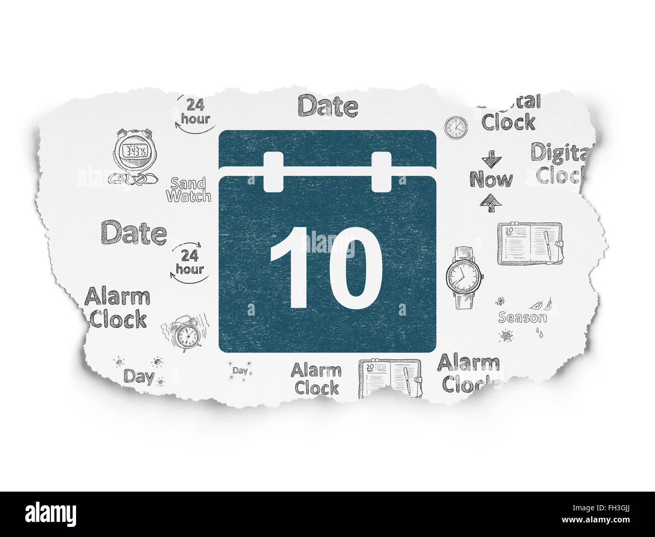Timeline concept: Calendar on Torn Paper background Stock Photo - Alamy
