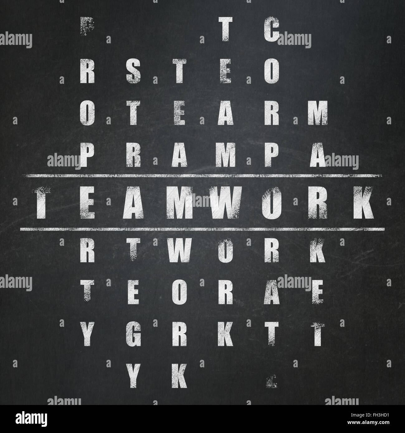 Finance concept: Teamwork in Crossword Puzzle Stock Photo - Alamy