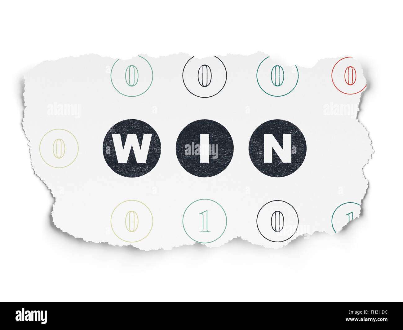 Business concept: Win on Torn Paper background Stock Photo - Alamy