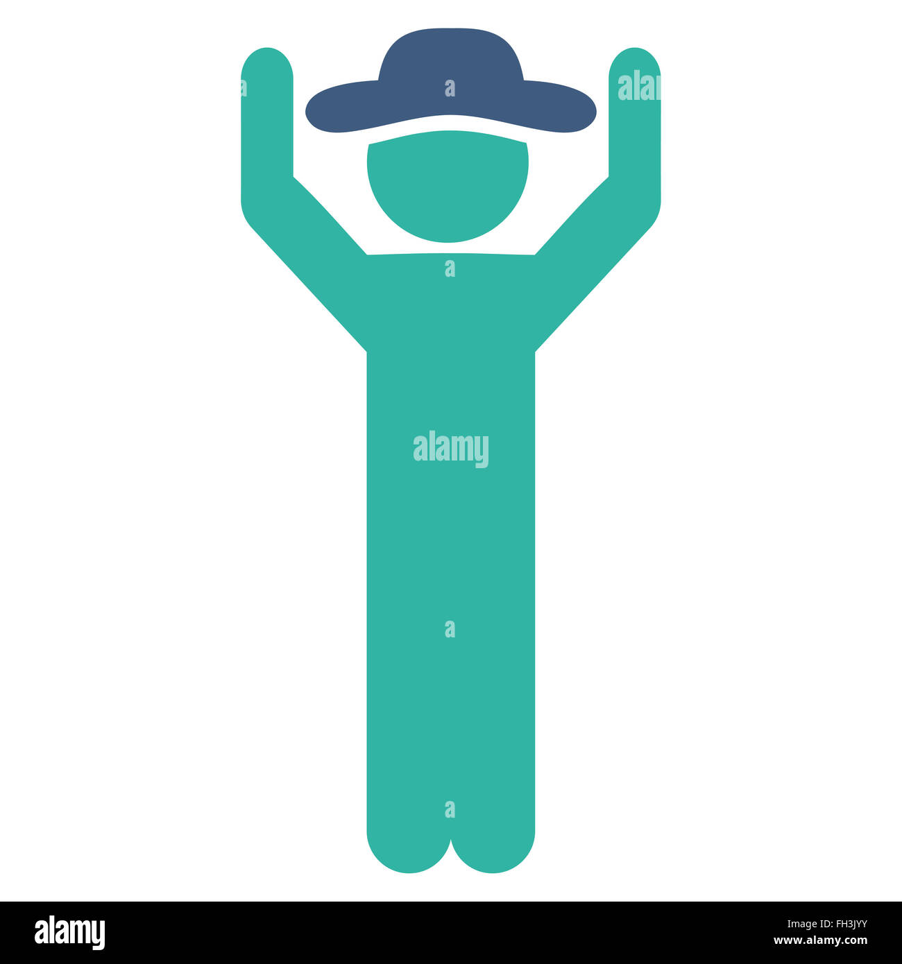 Man Hands Up Icon Stock Photo - Alamy