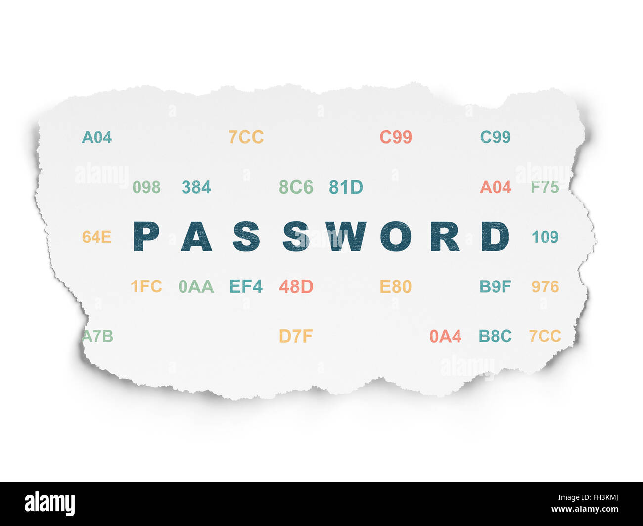 Protection concept: Password on Torn Paper background Stock Photo - Alamy
