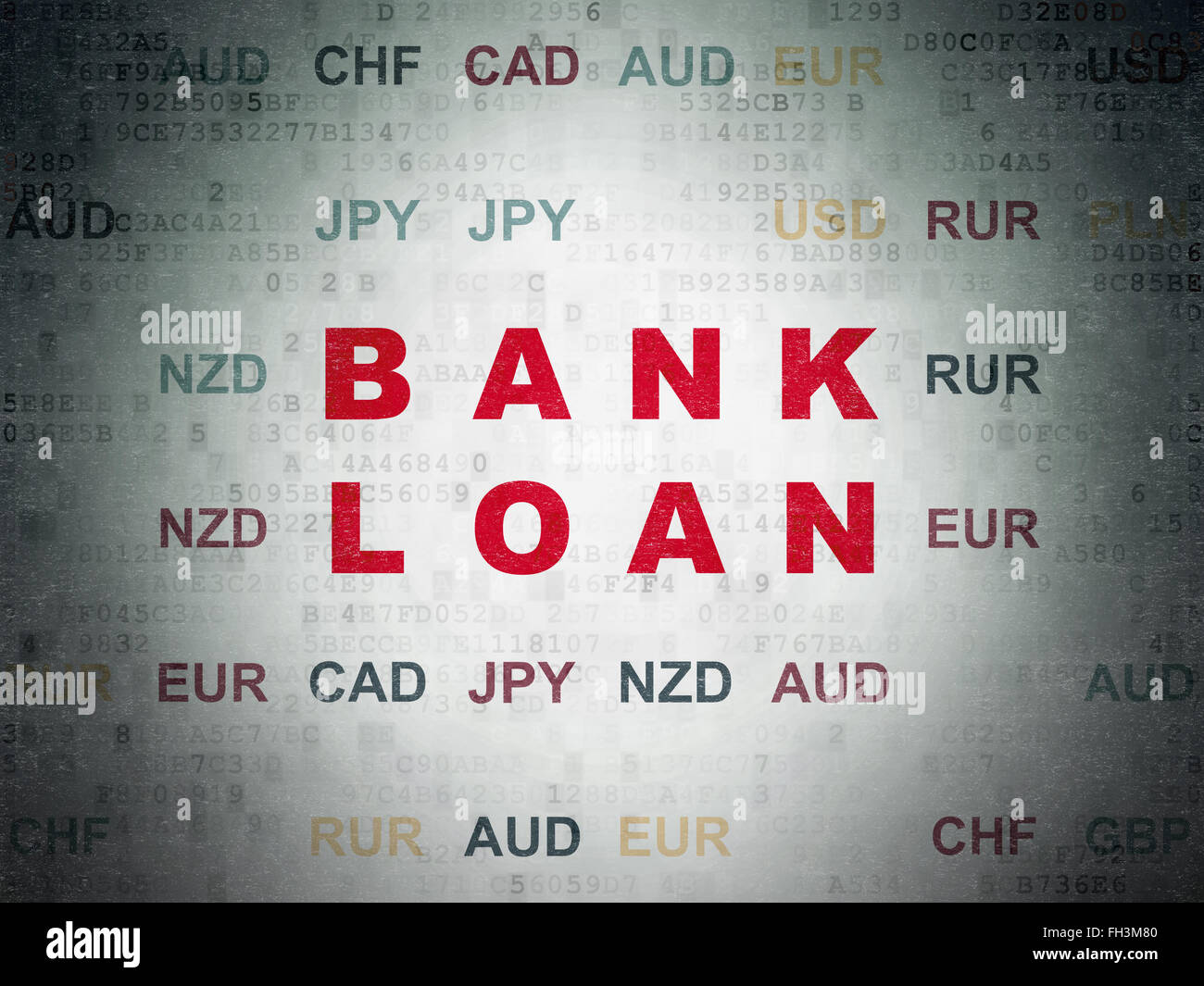 Money concept: Bank Loan on Digital Paper background Stock Photo - Alamy