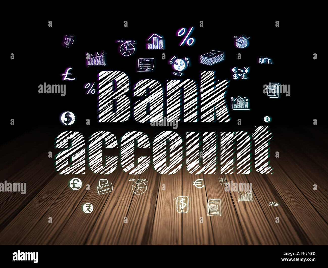 Banking concept: Bank Account in grunge dark room Stock Photo - Alamy