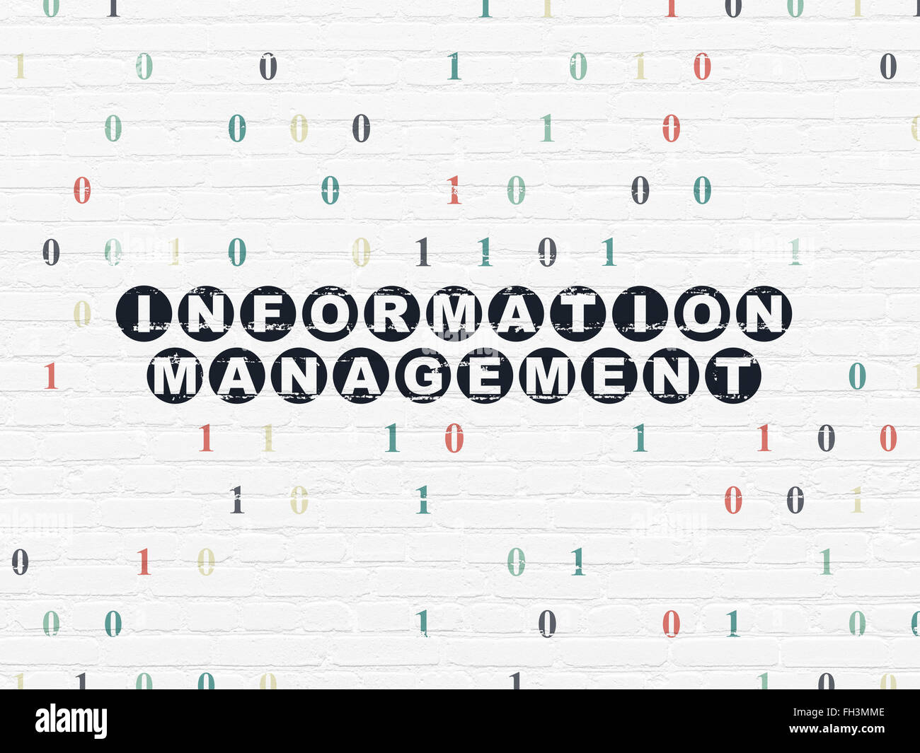 Data concept: Information Management on wall background Stock Photo - Alamy