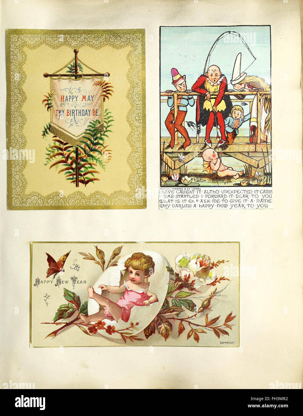 Scrapbook of Victorian Greeting Cards Stock Photo - Alamy