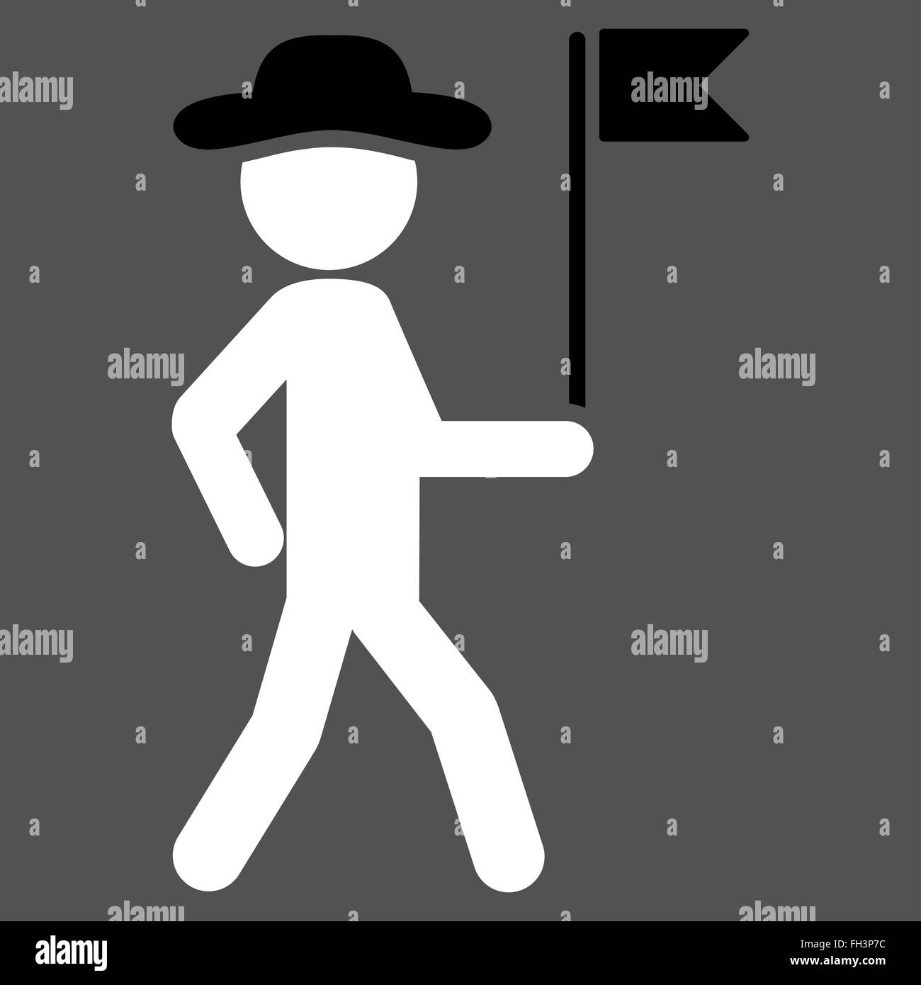 Guy Flag Guide Icon Stock Photo - Alamy