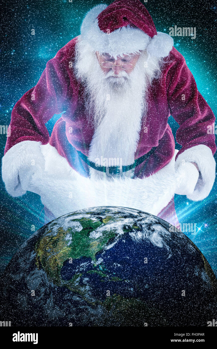 Santa claus looking map in hi-res stock photography and images - Alamy