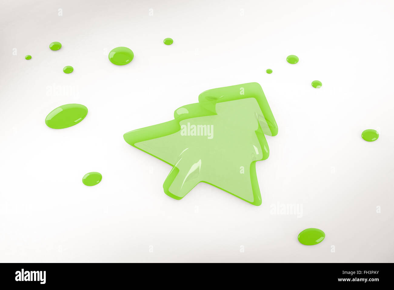 A green christmas tree paint splash Stock Photo - Alamy