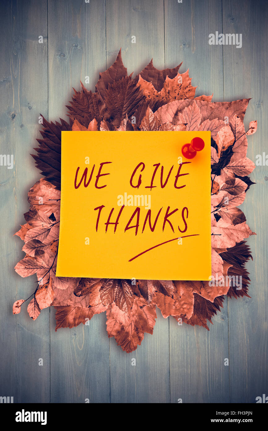 Composite image of give thanks Stock Photo - Alamy