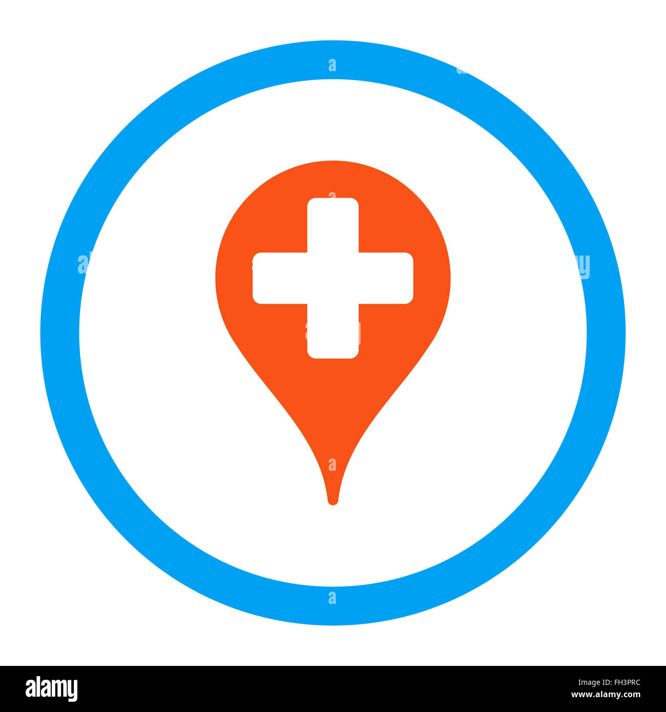 Medical Map Marker Rounded Vector Icon Stock Photo - Alamy