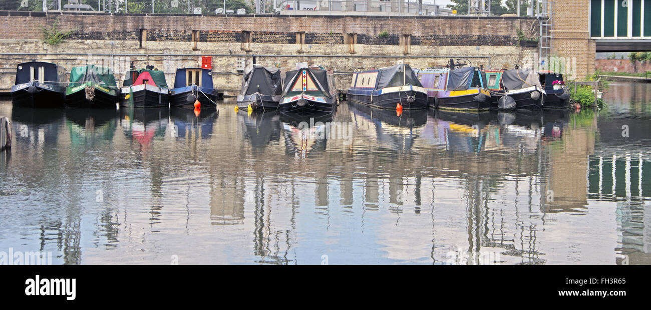 Narrow Boat, Regents Canal, St Pancras Basin and Trian near Camden ...