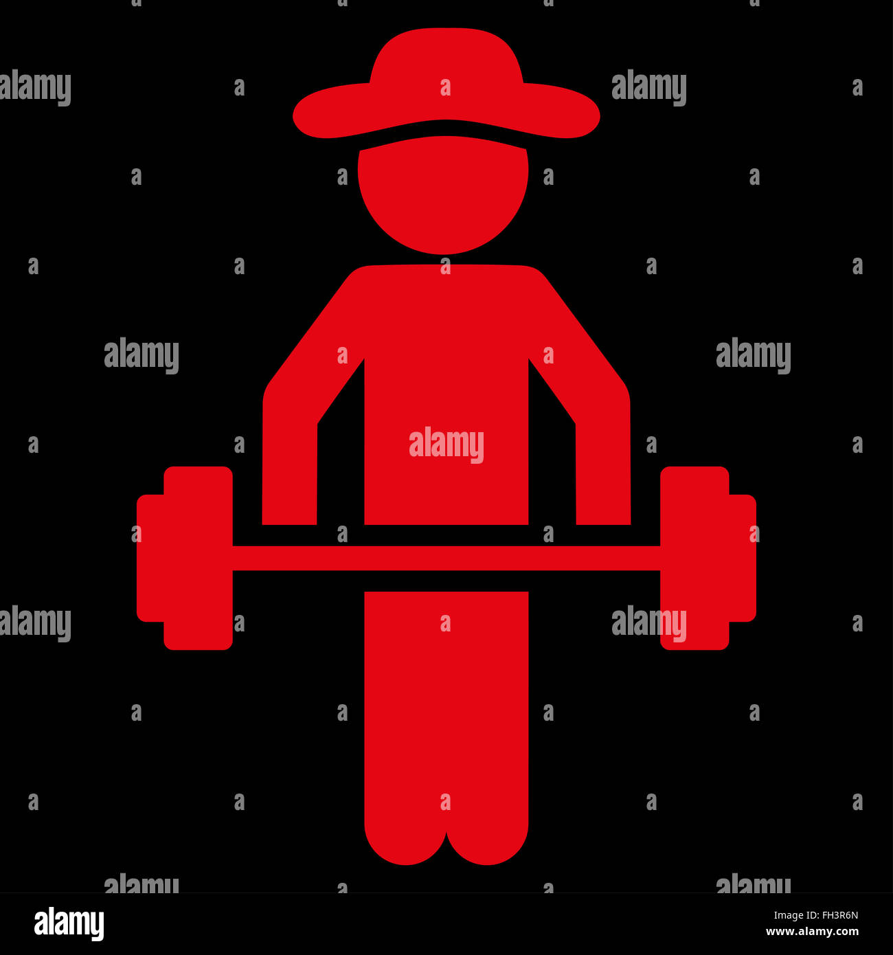 Guy Power Lifting Icon Stock Photo - Alamy