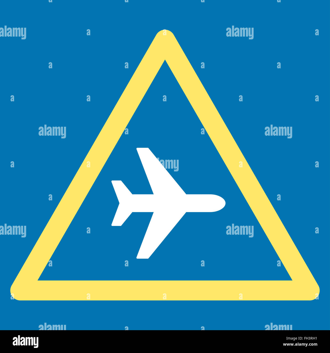 Airplane Danger Flat Icon Stock Photo - Alamy