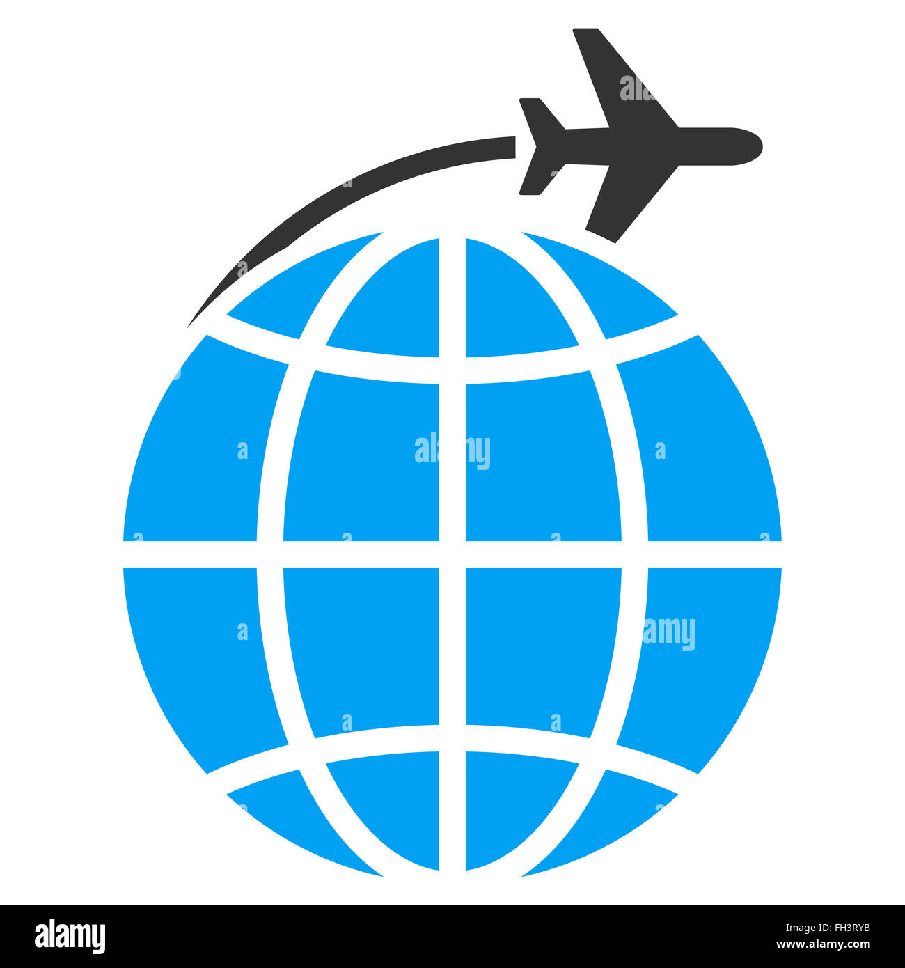 International Flight Flat Icon Stock Photo - Alamy