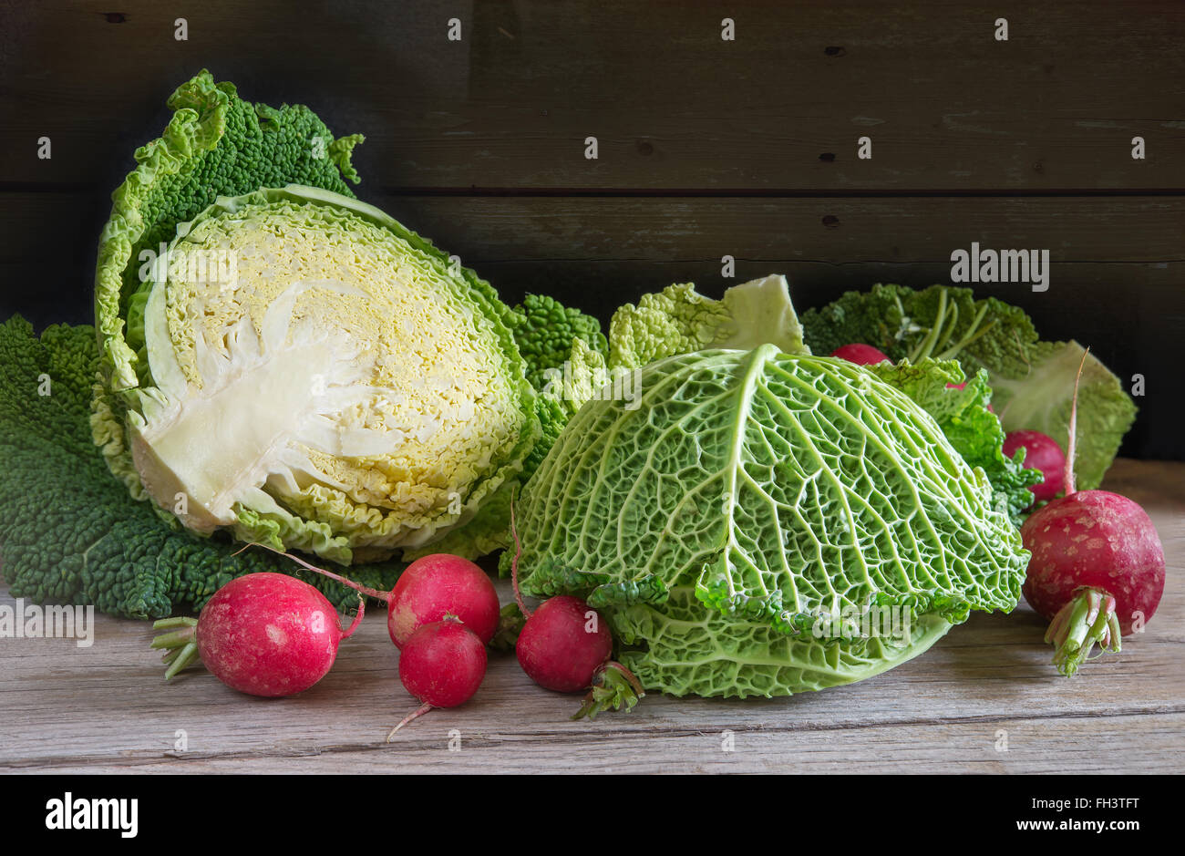Savoy cabbage and radish hi-res stock photography and images - Alamy