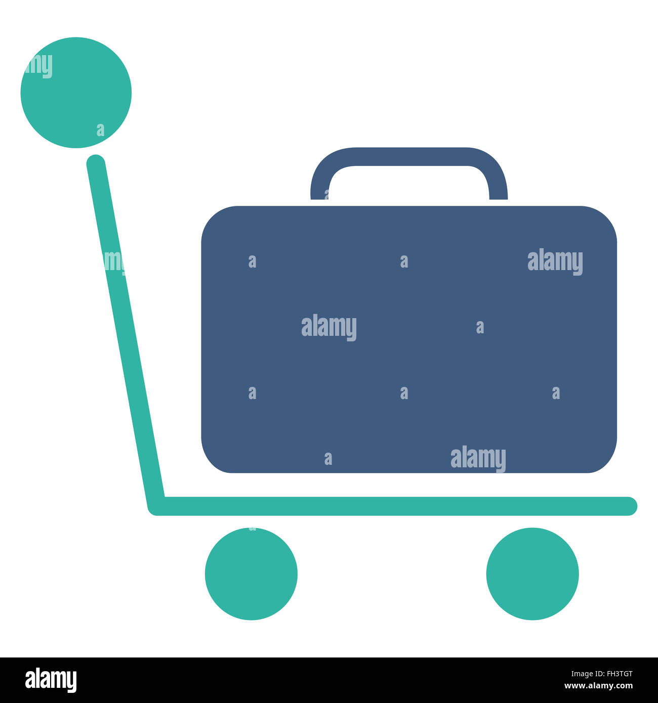 Luggage Trolley Flat Icon Stock Photo - Alamy