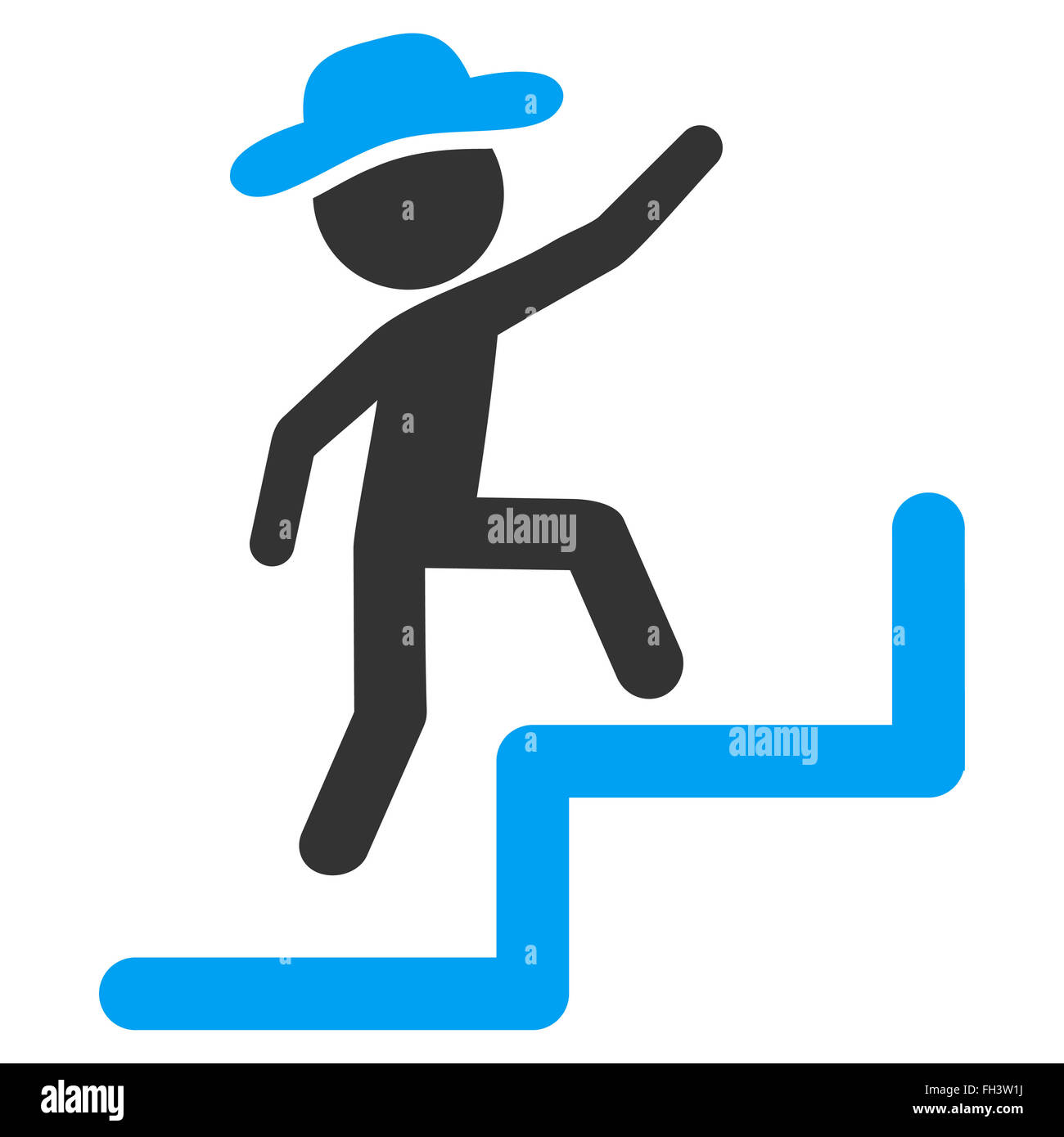 Human Steps Upstairs Icon Stock Photo - Alamy
