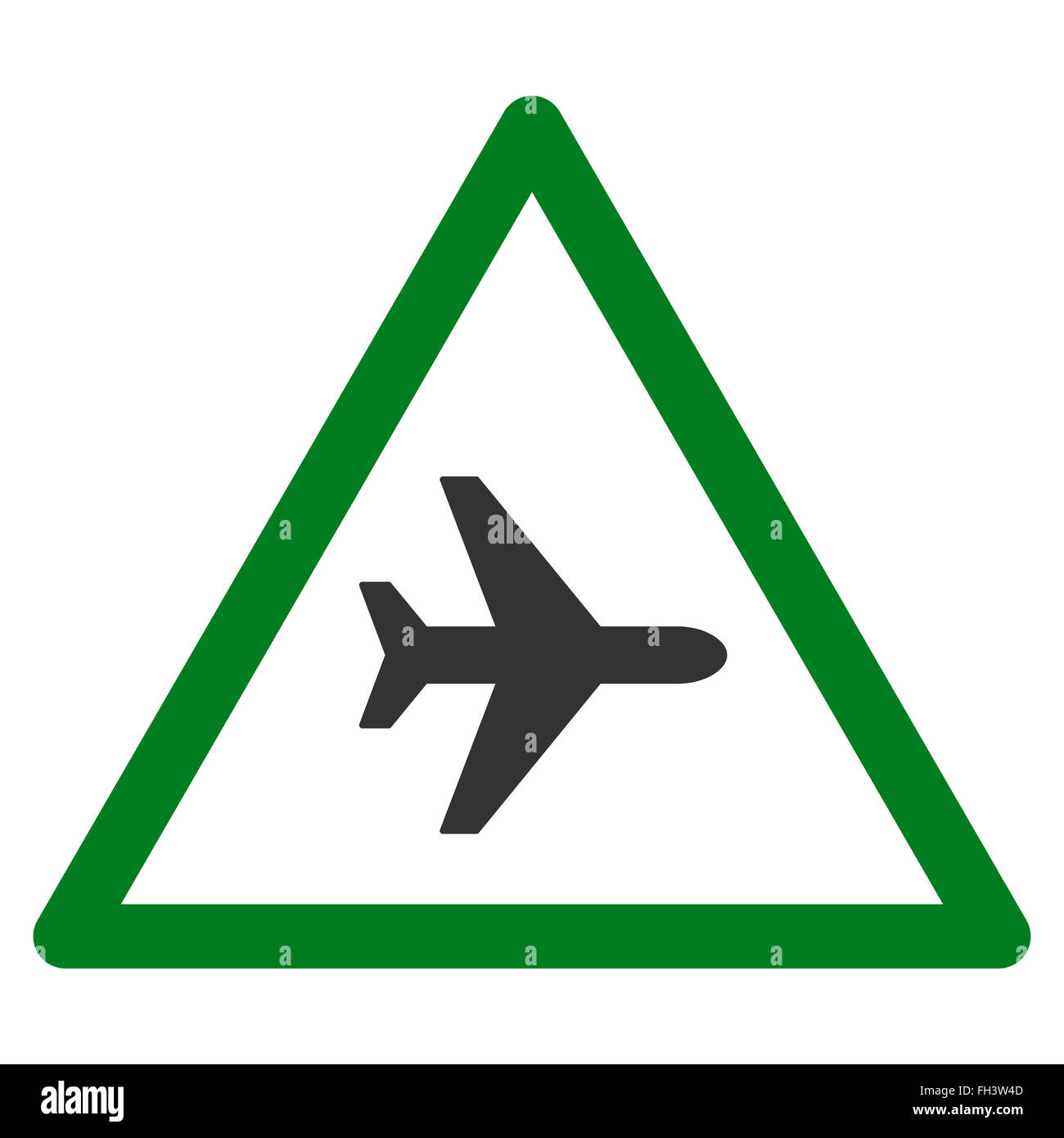 Airplane Danger Flat Icon Stock Photo - Alamy