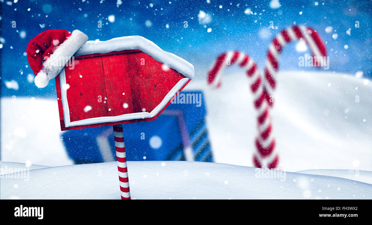 Santa sign in north pole Stock Photo - Alamy