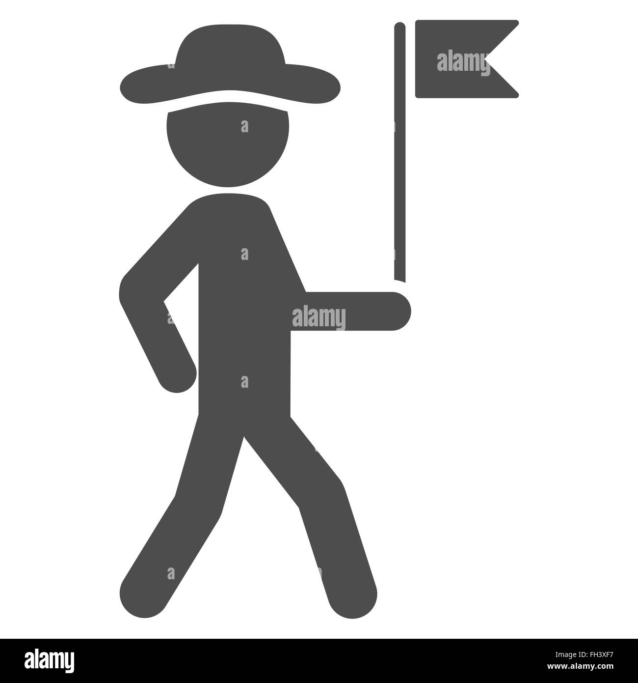 Human Flag Guide Icon Stock Photo - Alamy