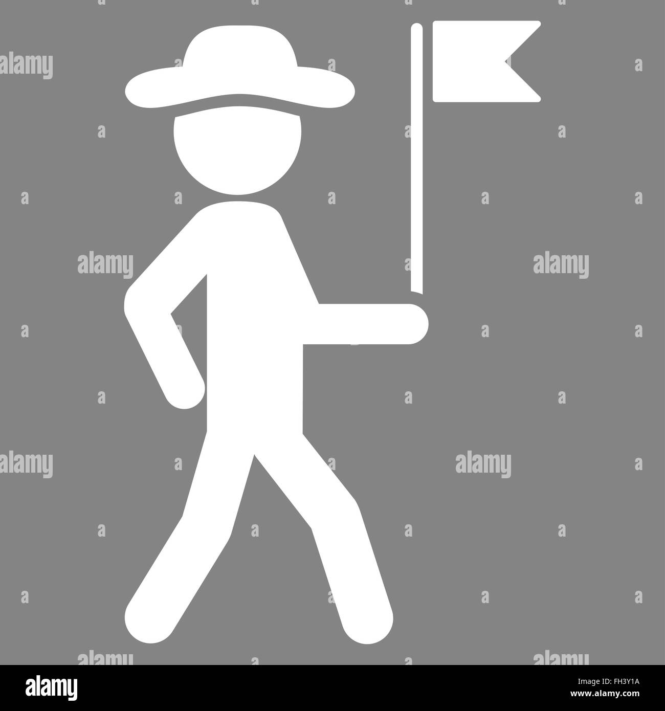 Human Figure Flag Guide Icon Stock Photo - Alamy