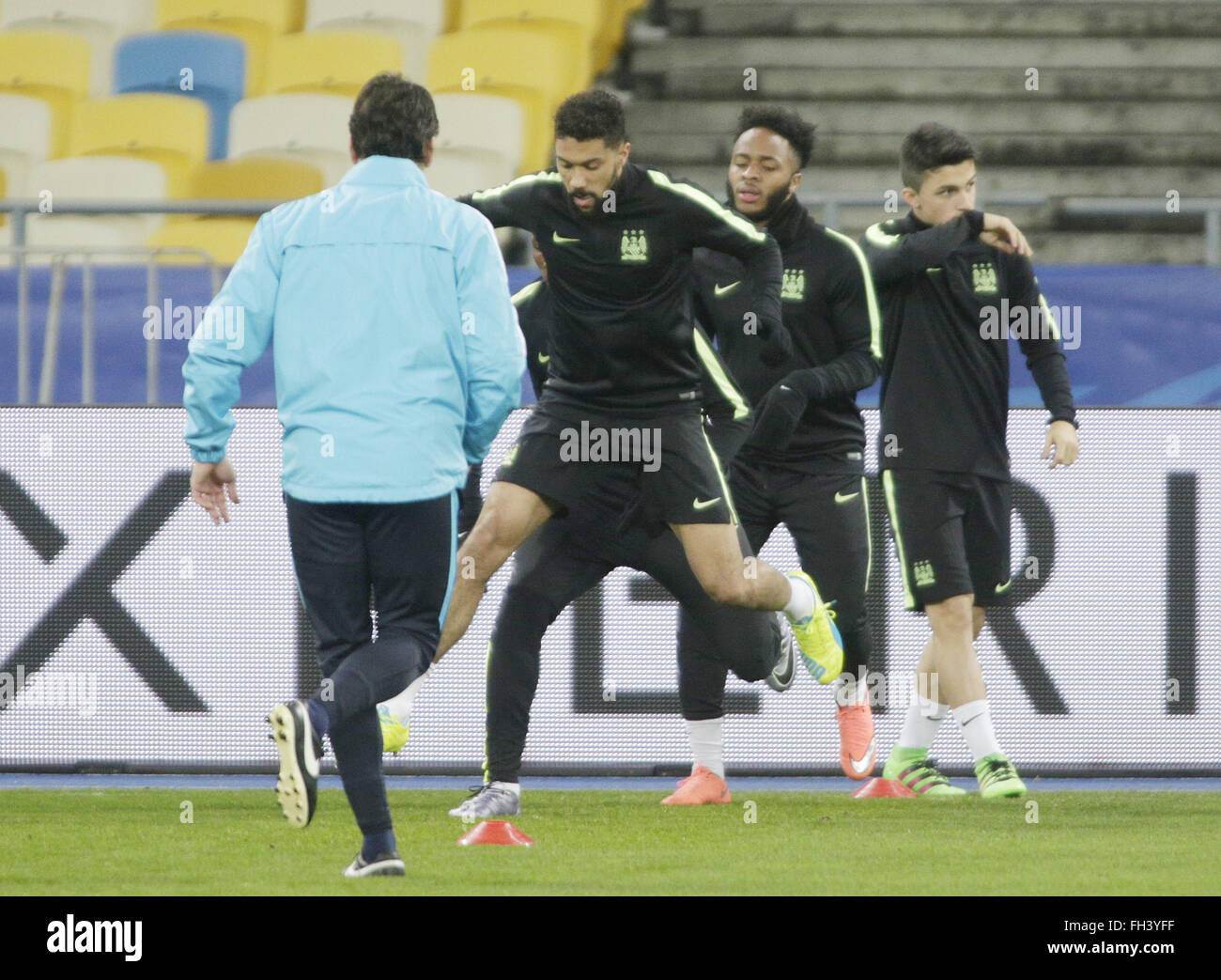 Manchester City FC players take part in a training session at the ...