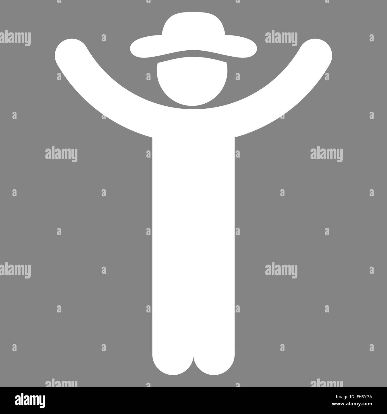 Hands Up Man Icon Stock Photo - Alamy