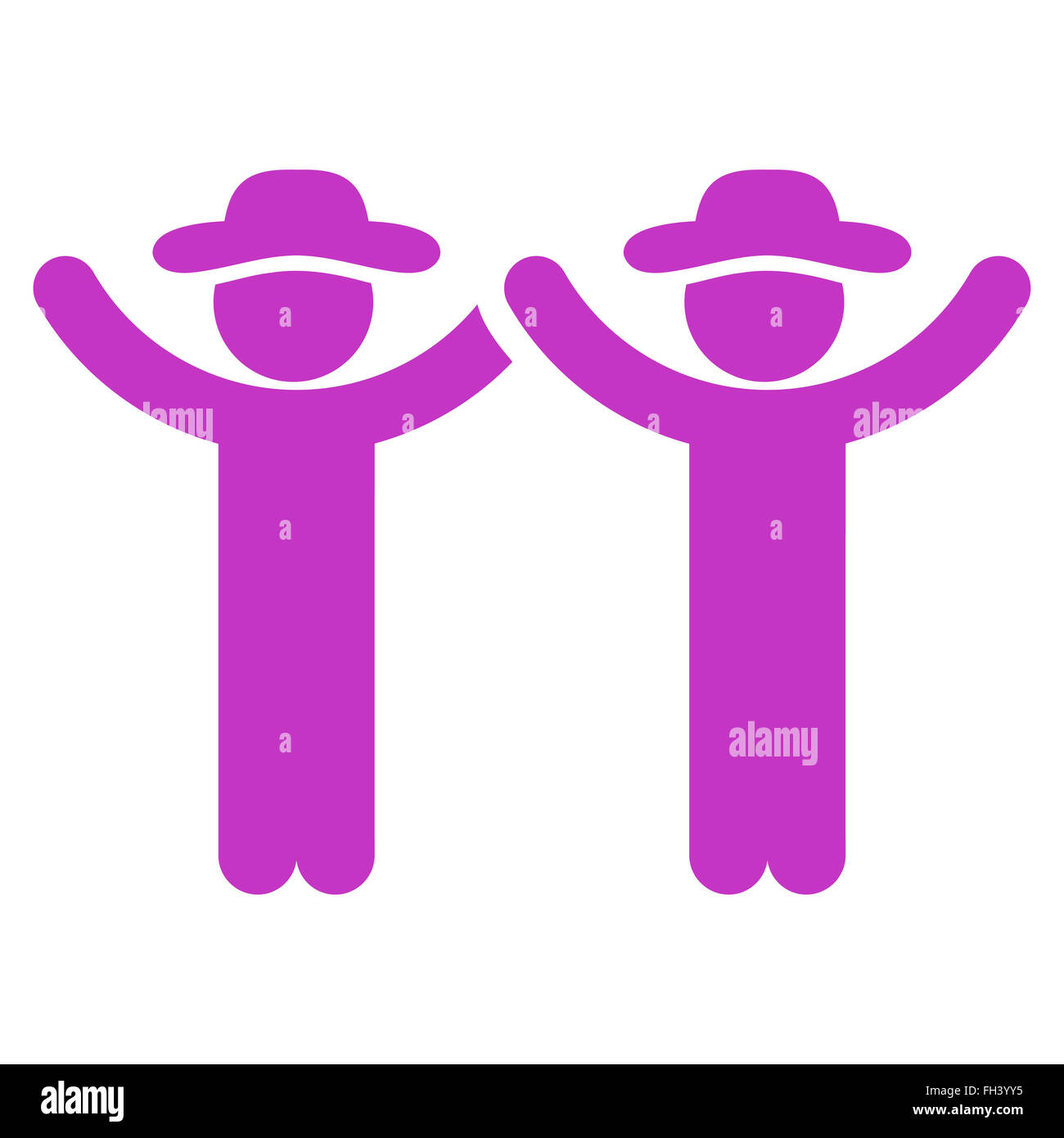 Hands Up Human Figures Icon Stock Photo - Alamy