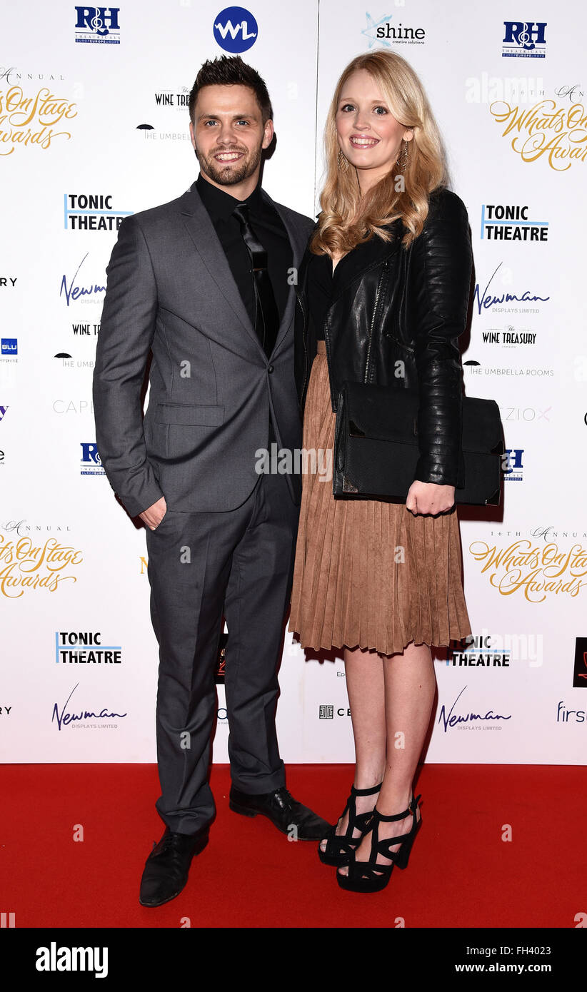 London.UK Alexis Gerred and Guest at the Whatsonstage Theatre Awards at ...