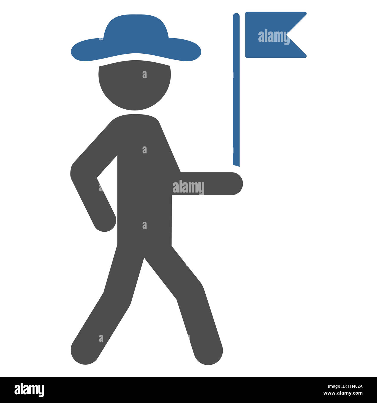 Person Flag Guide Icon Stock Photo - Alamy