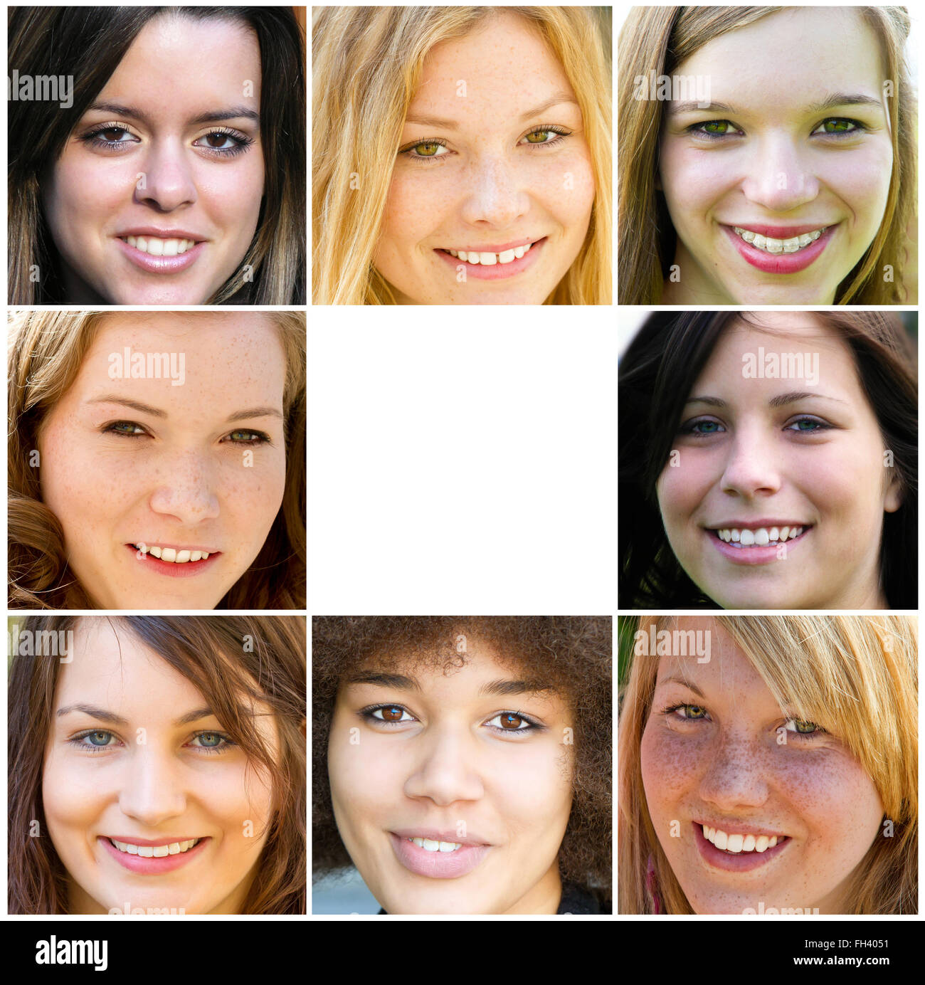 Smiling young adult woman Stock Photo - Alamy