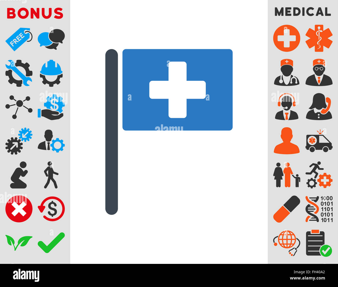 Hospital Flag Icon Stock Photo - Alamy