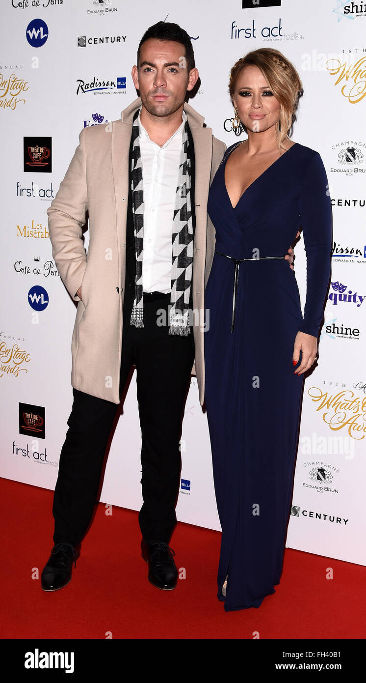 London.UK Ben Forster and Kimberley Walsh at the Whatsonstage Theatre ...