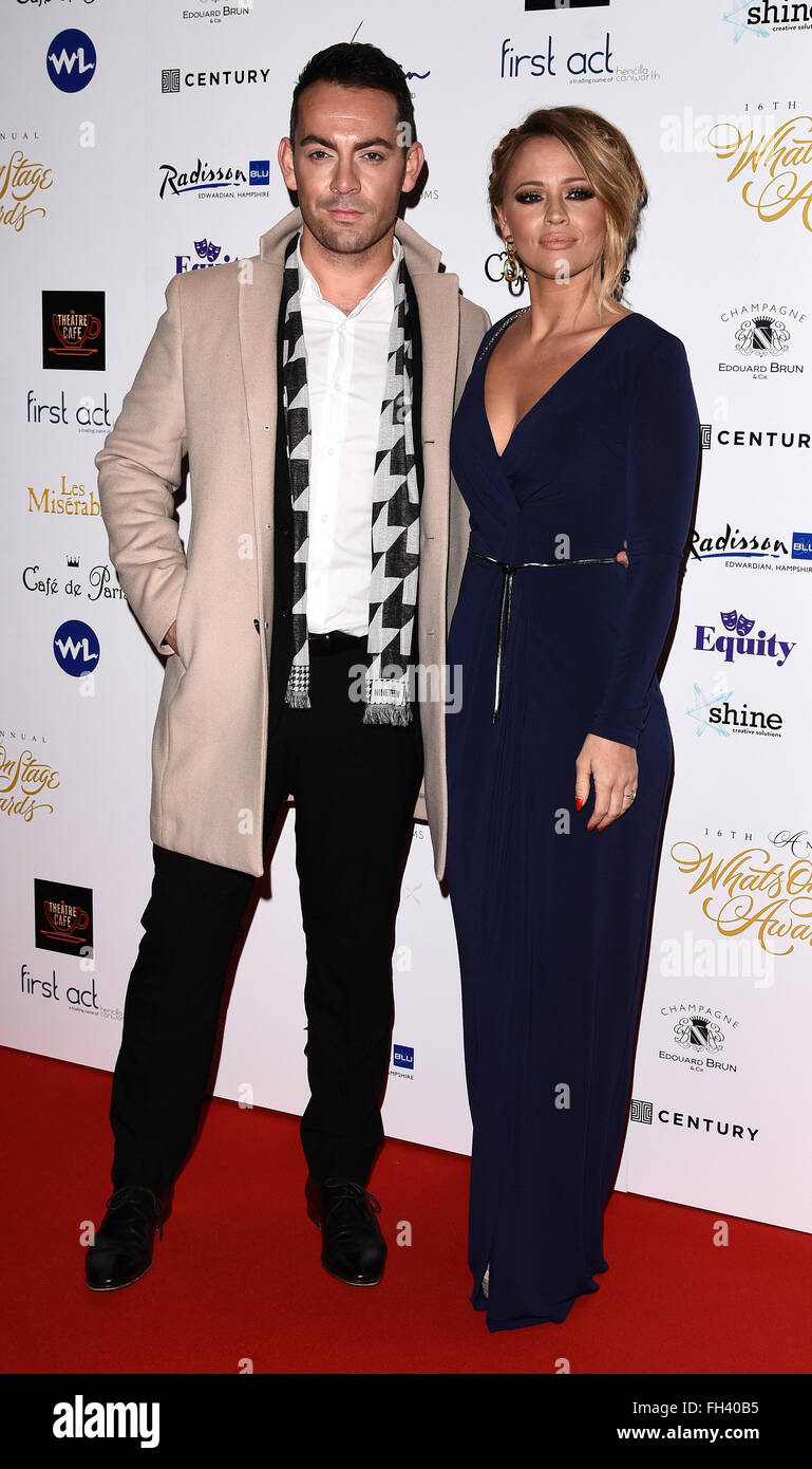 London.UK Ben Forster and Kimberley Walsh at the Whatsonstage Theatre ...