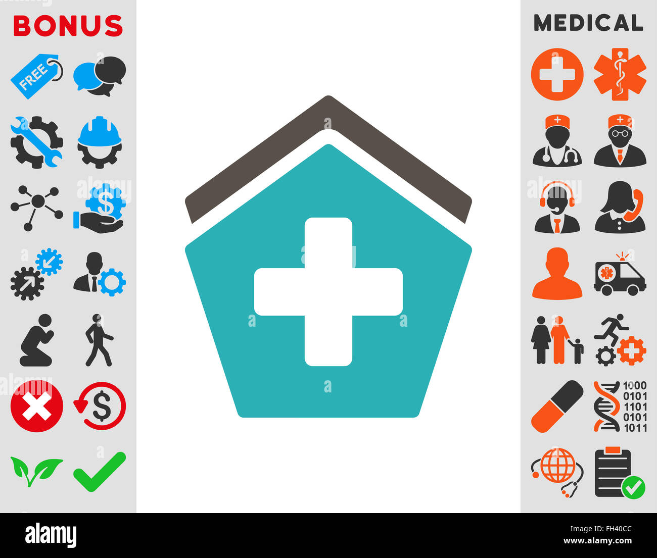 Clinic Building Icon Stock Photo - Alamy