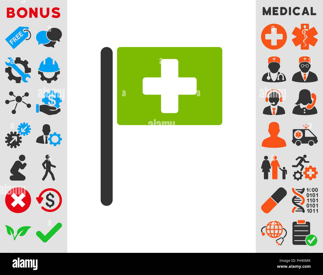 Hospital Flag Icon Stock Photo - Alamy