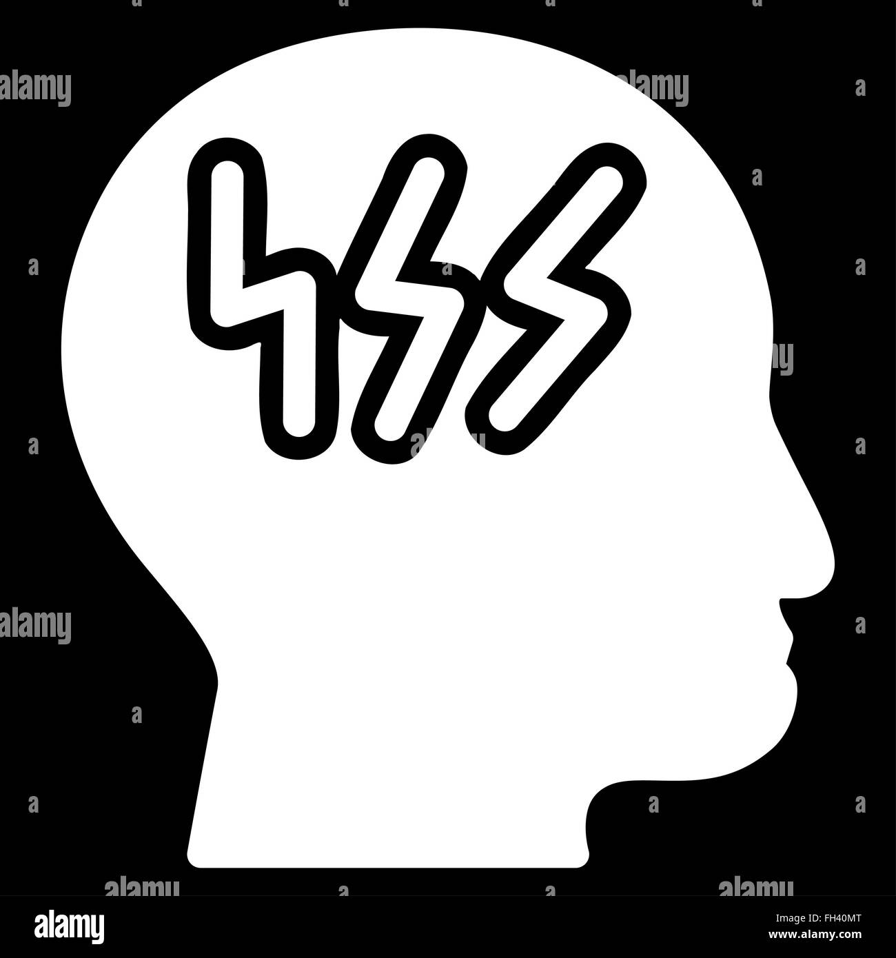 Headache Flat Icon Stock Photo - Alamy