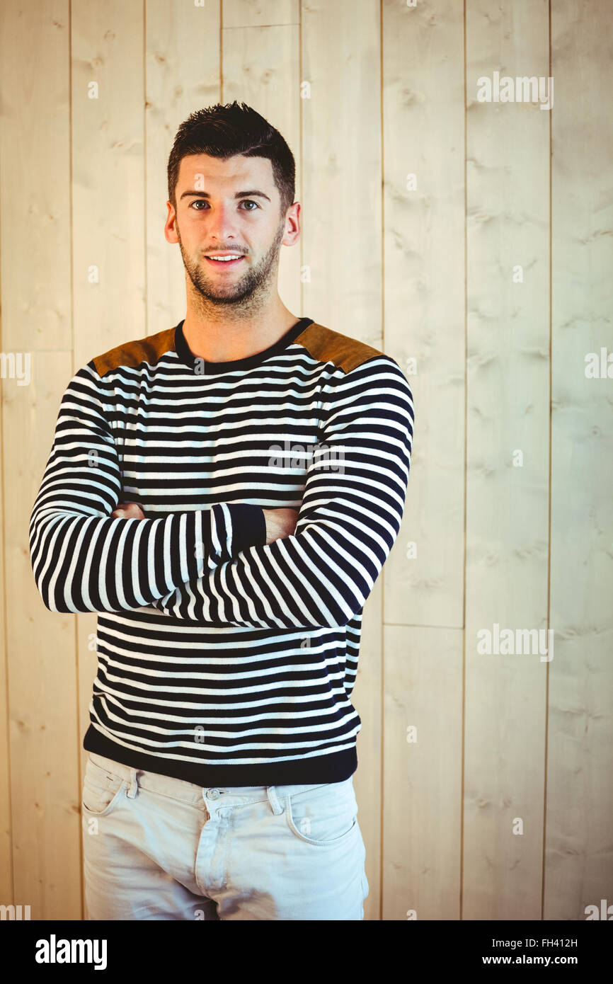 Handsome hipster posing for camera Stock Photo - Alamy