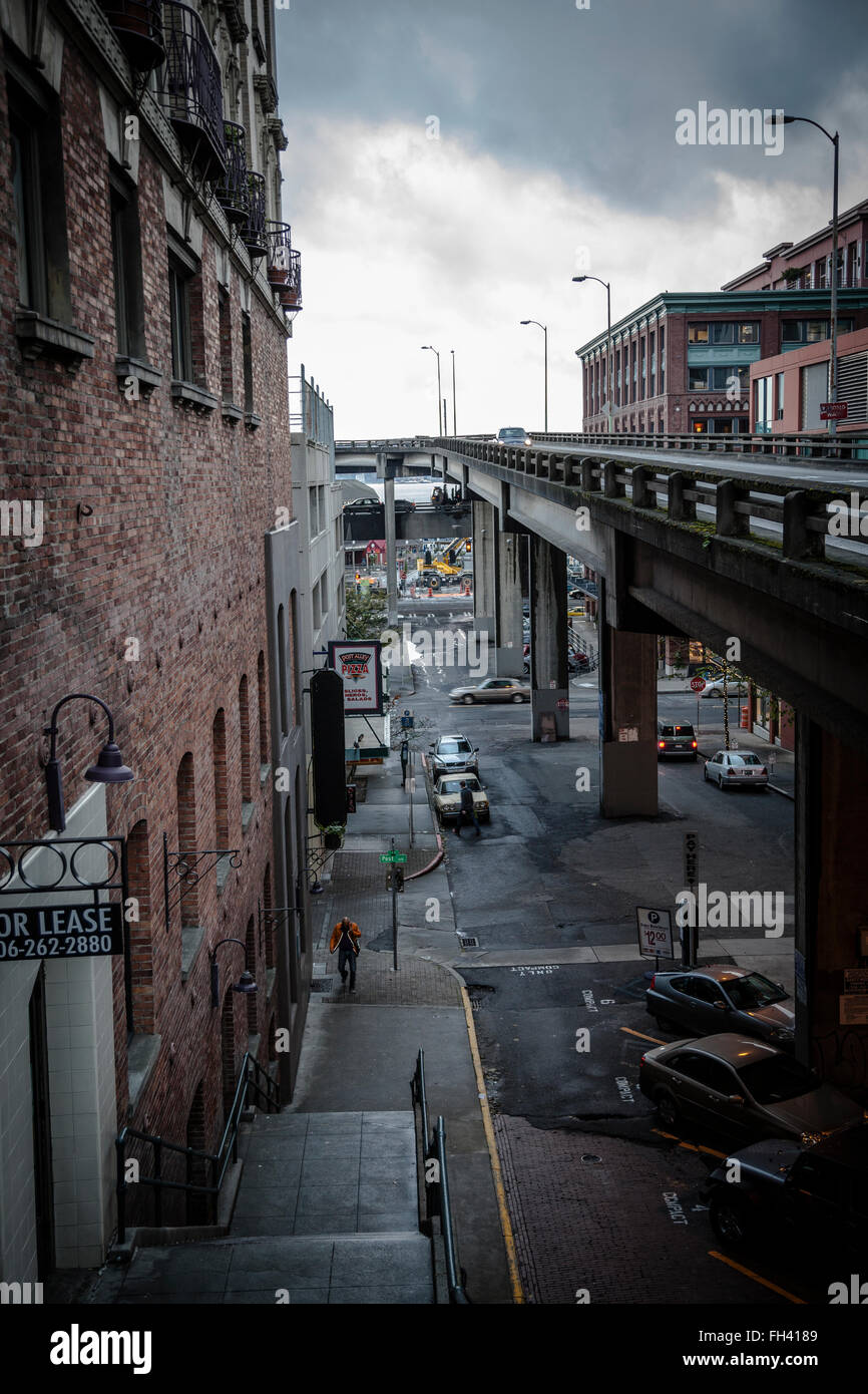 Elevated highway, Seattle Washington State Stock Photo - Alamy