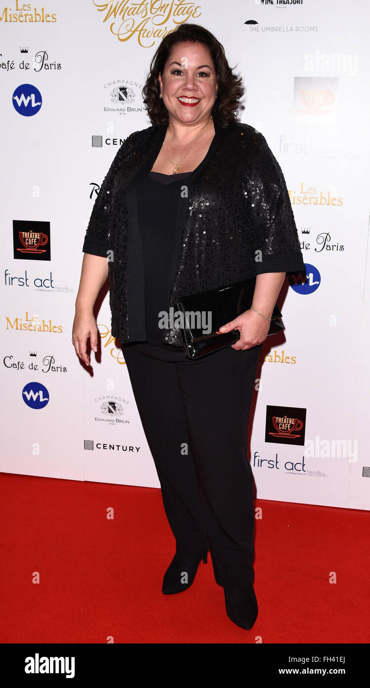 London.UK Jennie Dale at the Whatsonstage Theatre Awards at the Prince ...