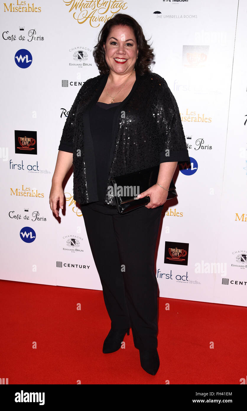 London.UK Jennie Dale at the Whatsonstage Theatre Awards at the Prince ...