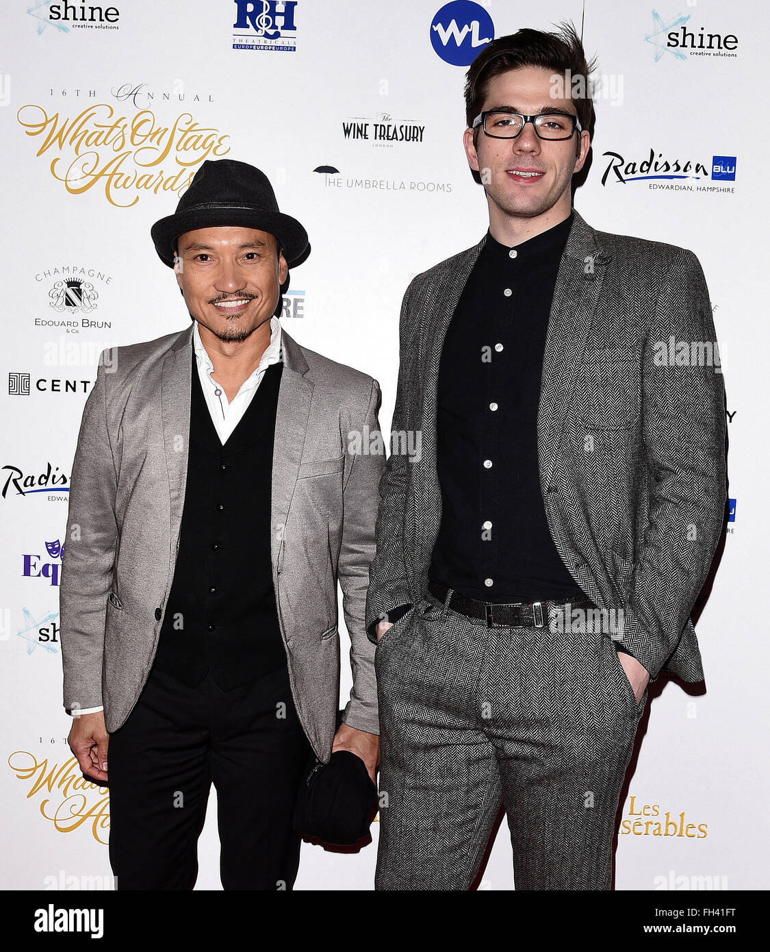 London.UK Jon Jon Briones and Chris Peluso at the Whatsonstage Theatre ...