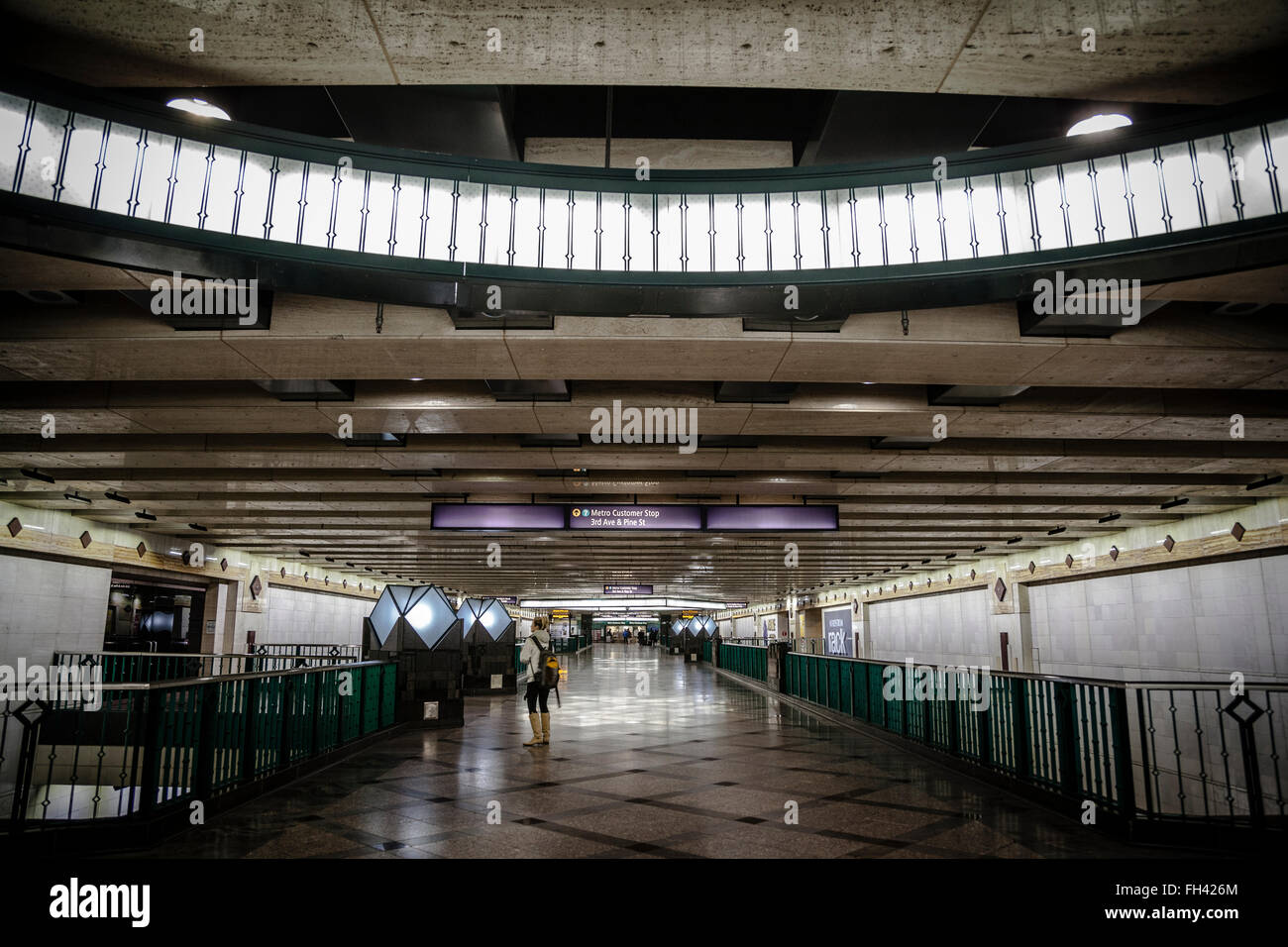 Seattle underground metro station Stock Photo - Alamy