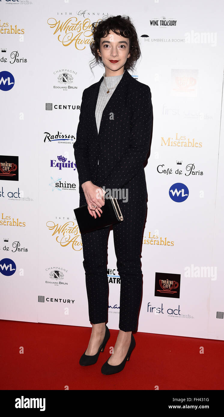 London.UK Patsy Ferran at the Whatsonstage Theatre Awards at the Prince ...