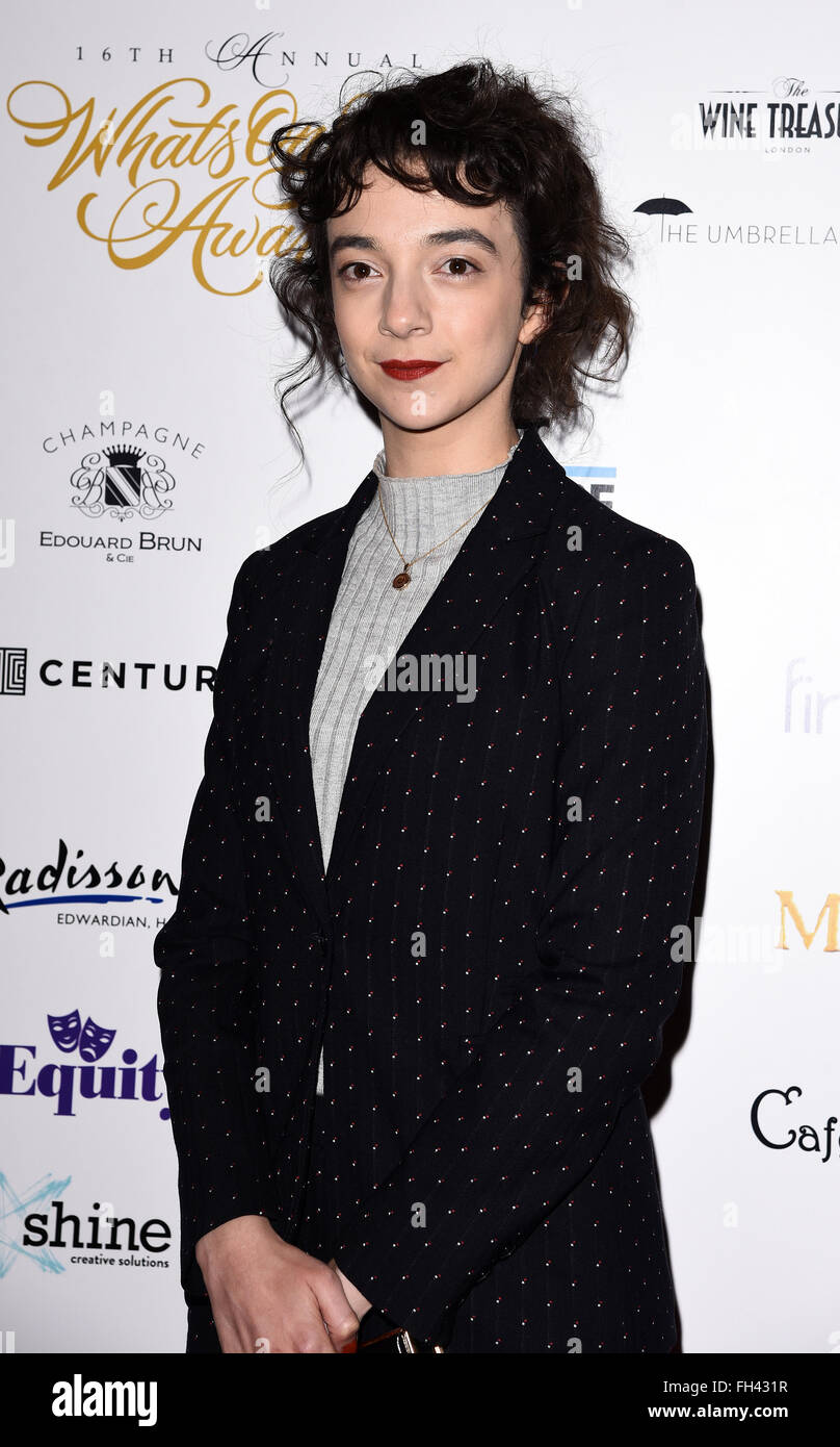 London.UK Patsy Ferran at the Whatsonstage Theatre Awards at the Prince ...