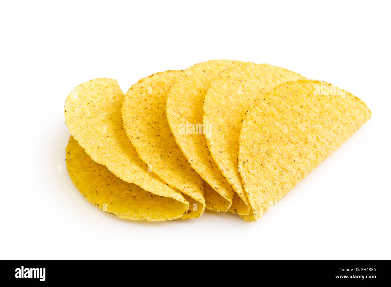 crispy taco shells on white background Stock Photo - Alamy