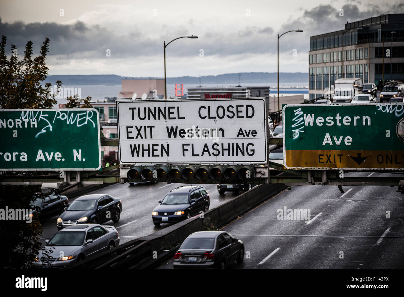 Street signs, Seattle, Washington state Stock Photo - Alamy