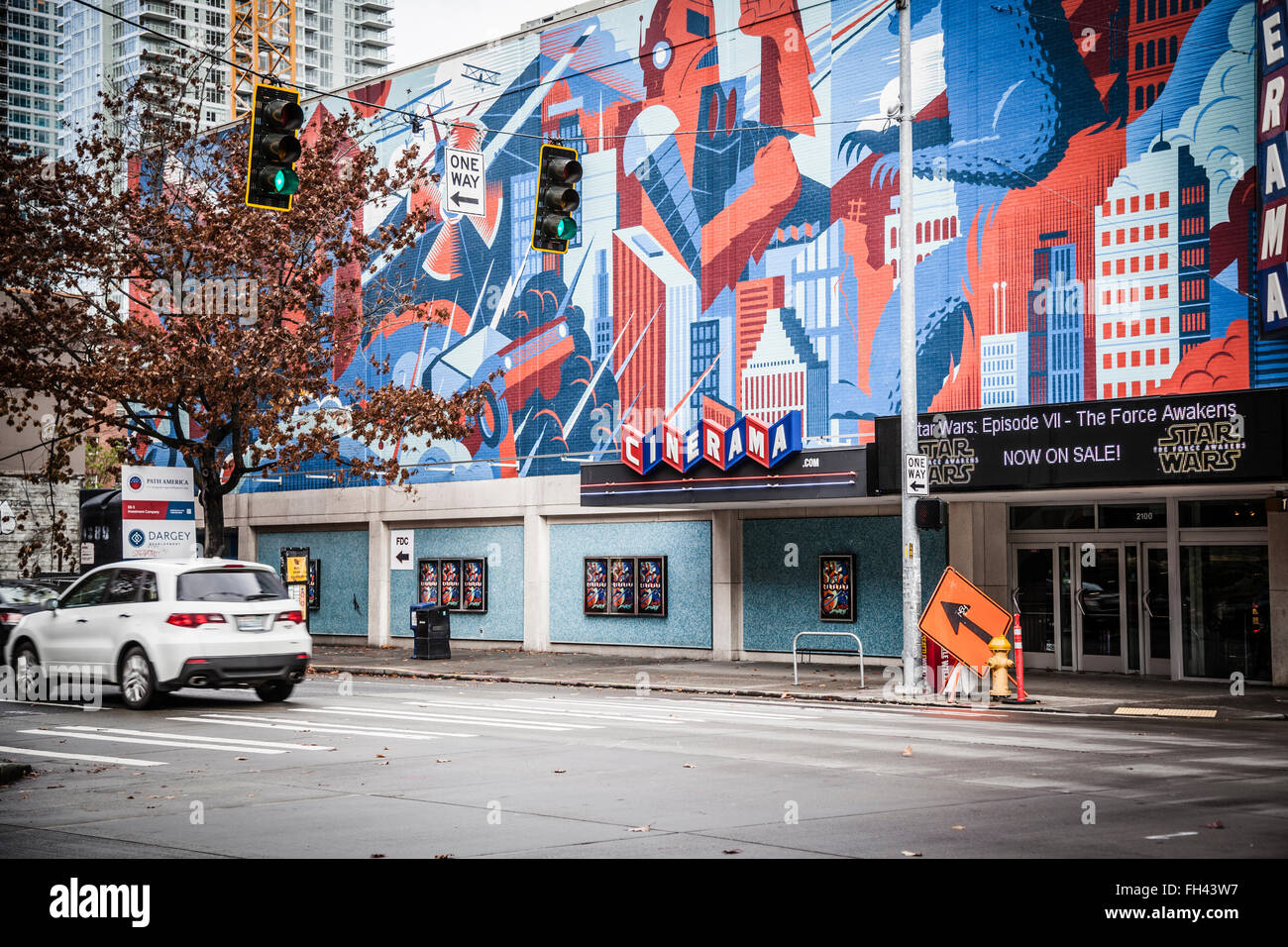 Colorful street art in the streets of Seattle, Washington State Stock ...