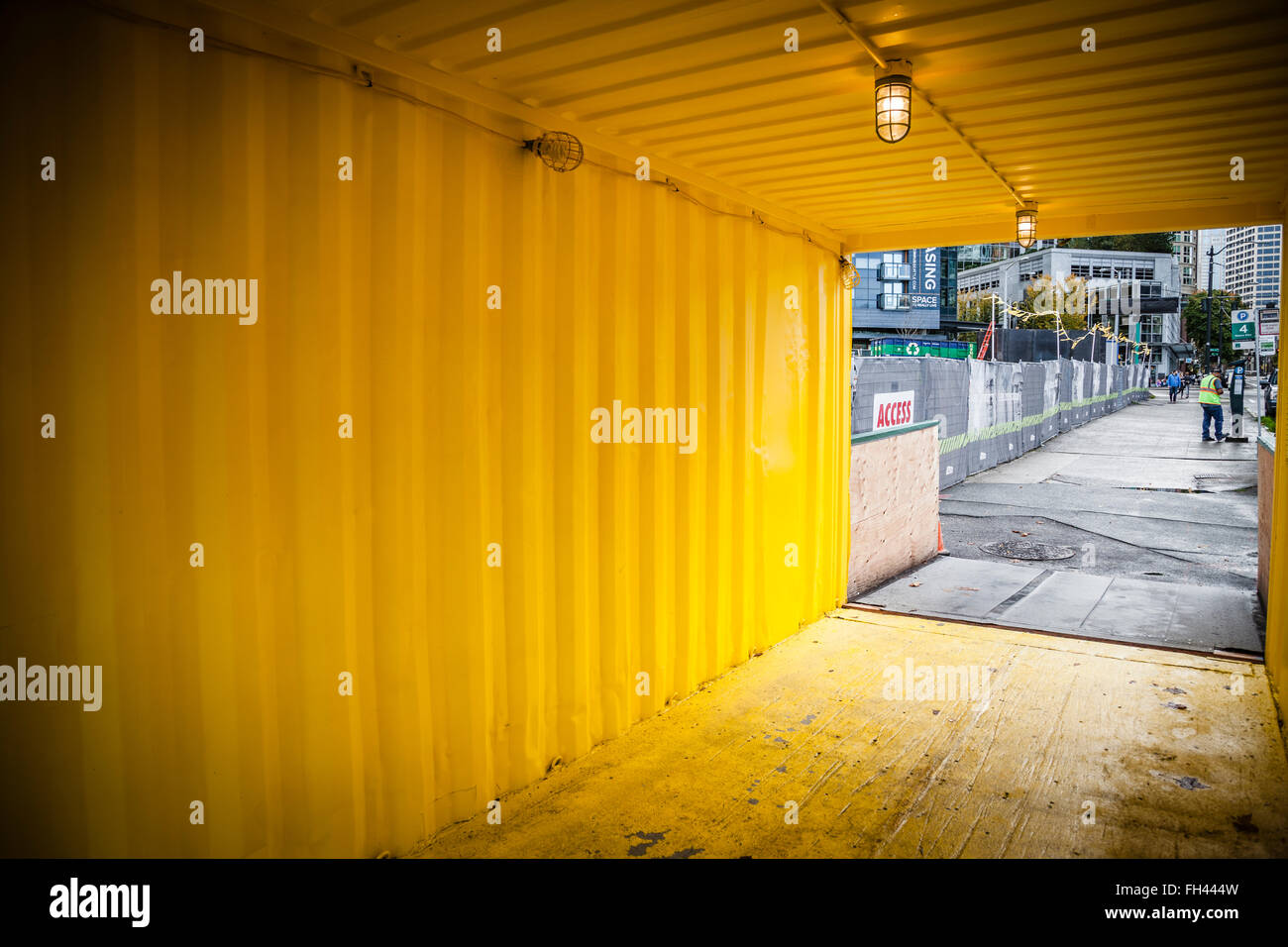 Yellow tunnel, Seattle, Washington State Stock Photo - Alamy