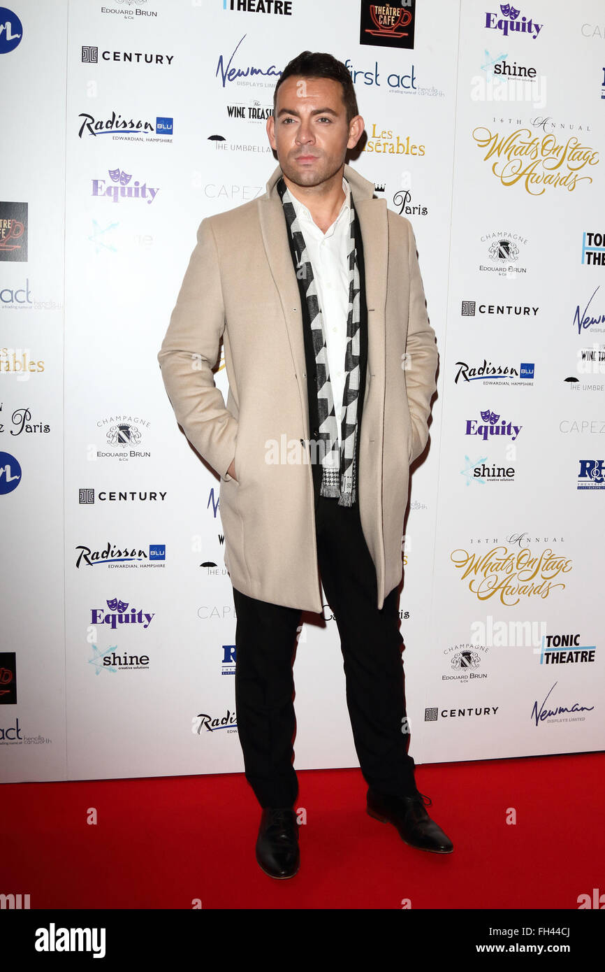 London.UK Ben Forster at the Whatsonstage Theatre Awards at the Prince ...